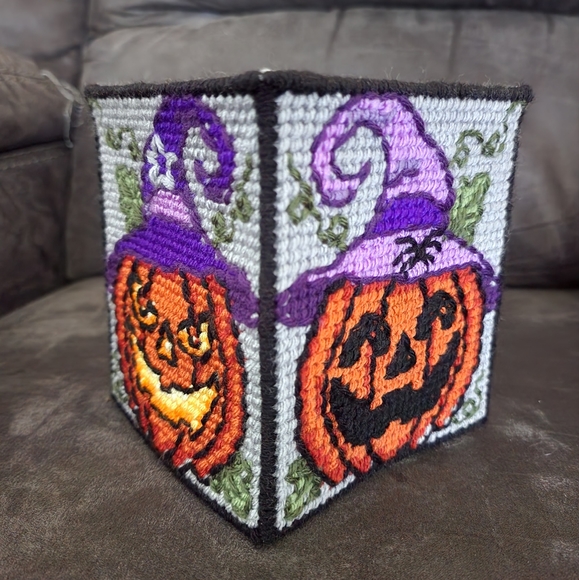 Hand Crafted | Accents | Handmade Pumpkin Tissue Box | Poshmark